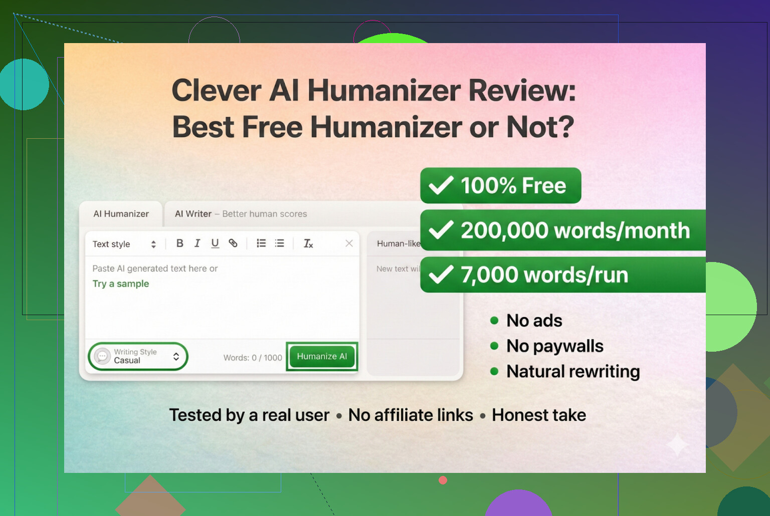 Kan jag få ärliga åsikter från användare av Clever AI Humanizer ...